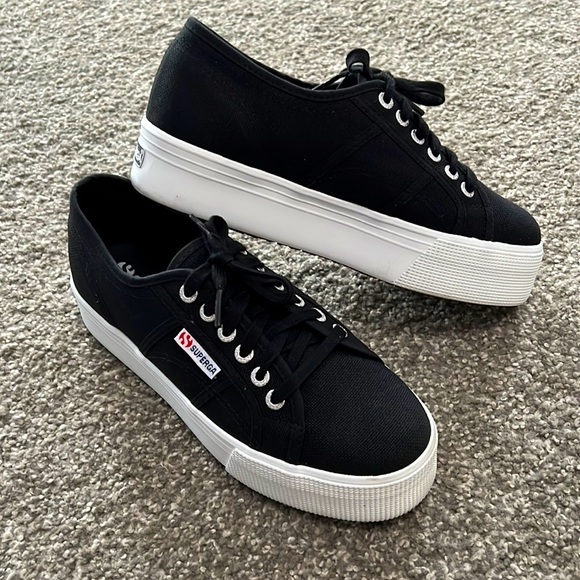 Superga | Shoes | Superga Black Platform Sneakers | Poshmark